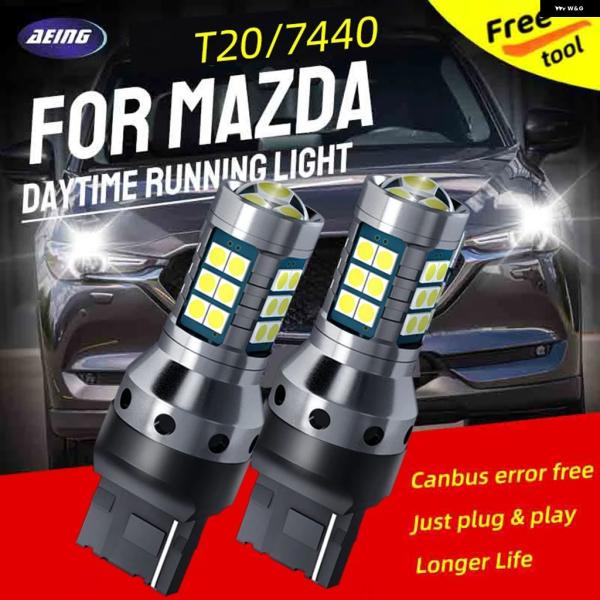 マツダ W21W 車 LED バルブ デイタイム ランニングライト 7443 7440 DRL 2 DL DJ 3 BP BT-50 CX-30 CX-5 KF CX-9 MX-5 RF タルガ 2個 W21/5W パーツ アクセサリー2p...