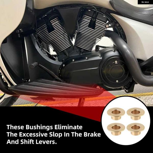 RHYMING シフト ブレーキ レバー ブッシング 4個 CNC シフト ブレーキ レバー ブッシング VICTORY CROSS COUNTRY ROADS VISION 1996-2018 に適合 カスタム パーツ アクセサリーHig...