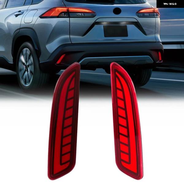 トヨタ カローラ クロス 2020 2021 LED リア バンパー リフレクター ライト カーストラップ ブレーキハザード 始動ダイナミック ウィンカーランプ 12V カスタム パーツ アクセサリーSpecial Features:Mul...