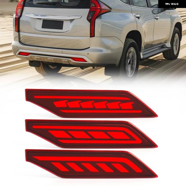 三菱 パジェロ ショーグン モンテロ 2019-21 LED バンパー リフレクター ライト ダイナミックウィンカー ブレーキ デイタイム ランニングランプ カスタム パーツ アクセサリーCertification:CCCSpecial F...