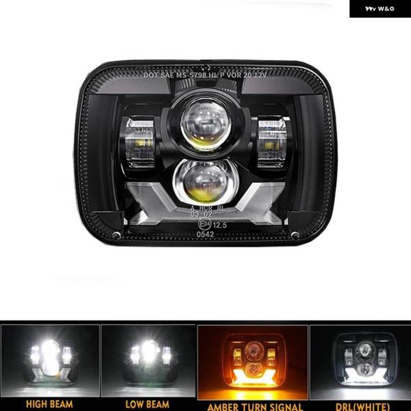 1個/2個 5X7/6X7インチ LED ヘッドライト ハイロービーム ヘッドランプ ジープ ラングラー YJ チェロキー XJ ケンワース T300 1997-2011対応 カスタム パーツ アクセサリー1pcs/2pcs 5x7/6x7...