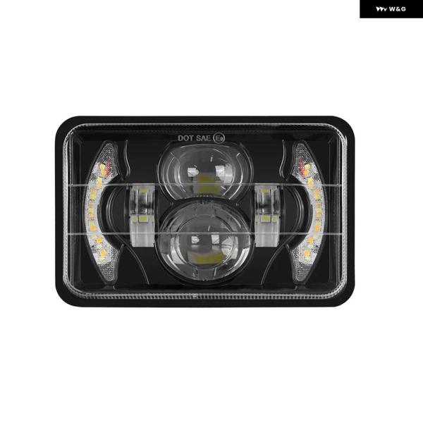 H4651 H4652 H4656 H4666 車 トラック コン バージョン オフロード 4インチX6インチ 防水 LED ヘッドライト HI/LO ビーム ホワイト アンバー DRL 付き カスタム パーツ アクセサリーH4651 H4...