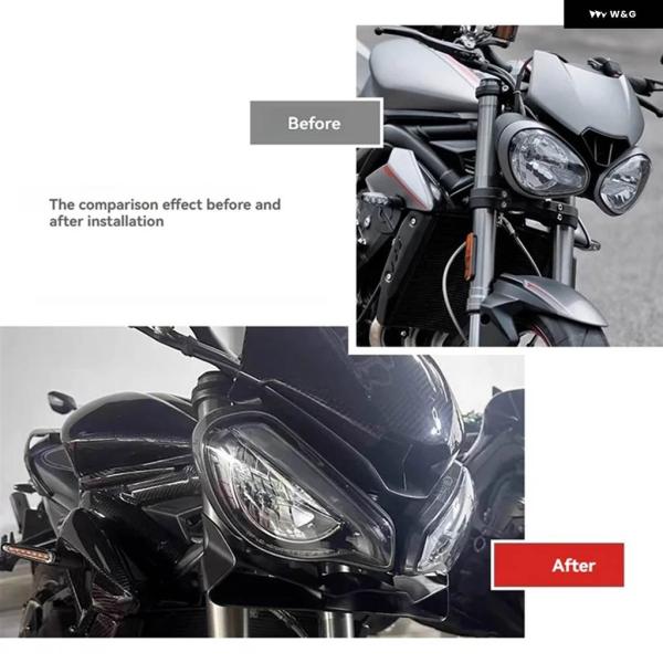 ストリートトリプル765RS バイク フロントリップ固定ウィング フェアリング スポイラー キット ストリートトリプル765RS カスタム パーツ アクセサリーABIE-Street Triple 765 RS Motorcycle Fro...