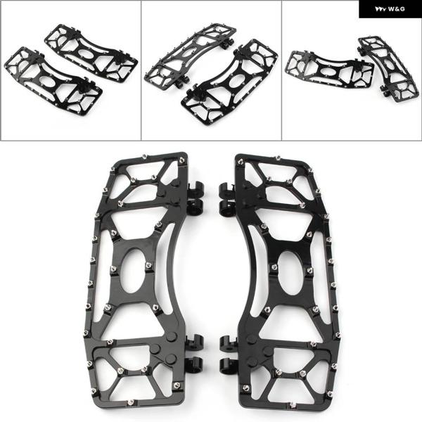 ブラック バイク ワイド フットペグ フロアボード フロアボード MX スタイル 2個 ハーレー ダビッドソン ツーリング エレクトラ ロードグライド ダイナ FLD カスタム パーツ アクセサリーBlack Motorcycle Wide...