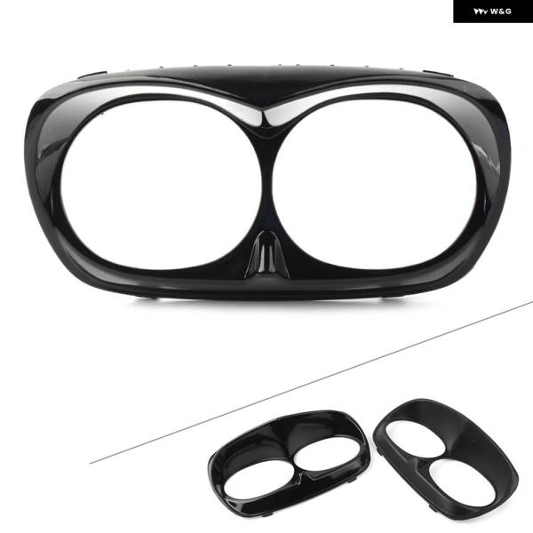 オートバイ スカウル ヘッドライト ベゼル フェアリング カバー トリム ABS ハーレー ロードグライド FLTR FLTRX FLTRU 1998-2013 マット/グロッシーブラック カスタム パーツ アクセサリーMotorcycle...
