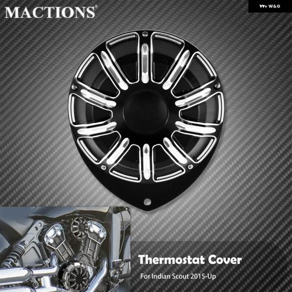 オートバイ ブラック右側サーモスタットカバー CNCアルミ製 INDIAN SCOUT 2015-20 モデル カスタム パーツ アクセサリーProtective parts:Engines Engine ProtectionHigh-co...