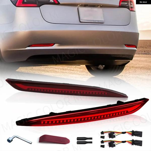 テスラ モデル3 モデルY 2017-22 LEDリア バンパー リフレクター 3機能 ブレーキライト ダイナミックウィンカー カスタム パーツ アクセサリーCertification:CCCSpecial Features:3-in-1 ...