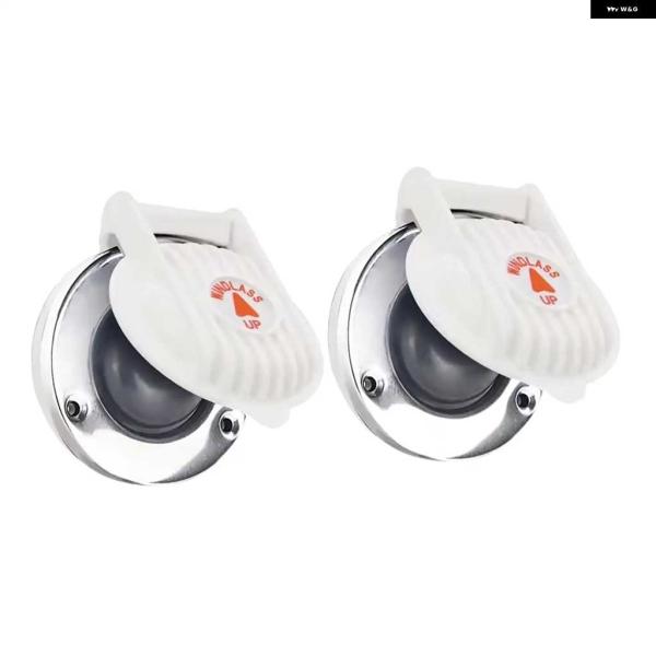 ボートウィンドラス ウインチ フットスイッチ ホワイト リペアアクセサリー 安定 2個 カスタム パーツ アクセサリー2x Boat Windlass Winch Foot Switch White Repairing Accessory ...