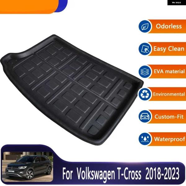 車 トランク マット フォルクスワーゲン VW T クロス タイガン LWB 2018~2023 リア トランク マット フロアトレイ ブートライナー パッド アクセサリー カスタム パーツ アクセサリーHign-concerned Che...