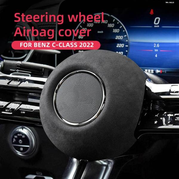 イタリア スーパースエード ステアリングホイール ホーンカバー メルセデス ベンツ C E S クラス W206 S206 W213 W223 GLS X167 EQS EQE GT 2021-23 カスタム パーツ アクセサリーCar M...