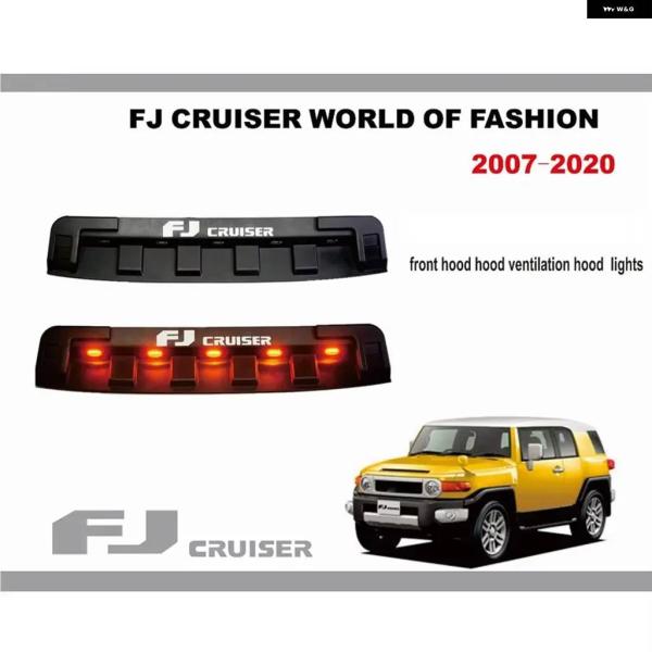 PELINDUNG BUG UNTUK トヨタ FJ クルーザー フード VENTILASI UDARA トリム DENGAN AKSESORIS MODIFIKASI EKSTERIOR CAHAYA KECIL 2007 2021 カス...