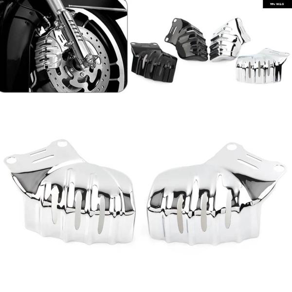 ハーレー ツーリング ロードグライド ウルトラ FLTRU バイク フロントブレーキ キャリパー カバー 1組 ブラック/クローム カスタム パーツ アクセサリーProtective parts:OtherHign-concerned Ch...
