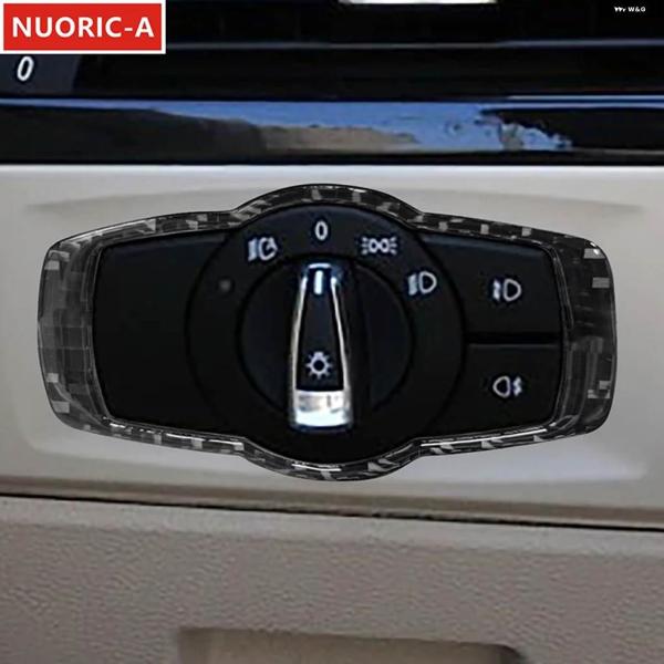 カーボン カー コンソール ヘッドライト ランプ ボタン パネル フレーム ステッカー BMW 3シリーズ E90 2005-12 内装アクセサリー トリム ストリップ カスタム パーツ アクセサリーHign-concerned Chemi...