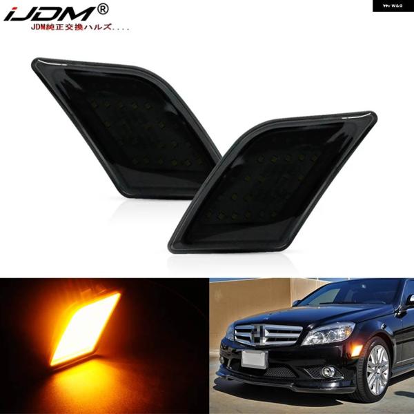 2個 フロントサイド マーカーライト 2008-11 メルセデス W204 C250 C300 C350 C63 AMG ウィンカーライト / ドライビングライト / パーキング ライト カスタム パーツ アクセサリーHign-concer...
