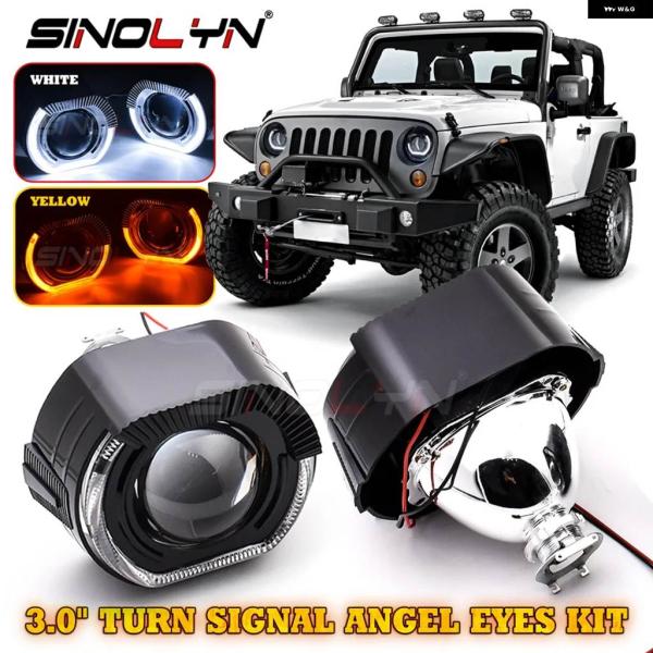 3インチ ブラック バイ キセノン プロジェクターレンズ H7 H4 ヘッドライト LED エンジェルアイ ウィンカー スーパーカーライト カーアクセサリー カスタム パーツ アクセサリーHign-concerned Chemical:No...