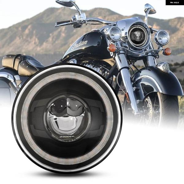 バイク ヘッドライト 7インチ LED 93-08 ドゥカティ モンスター 1000 600 カワサキ バルカン VN 500 750 800 900 1600 1700 1500 カスタム パーツ アクセサリーWattage:90WBra...