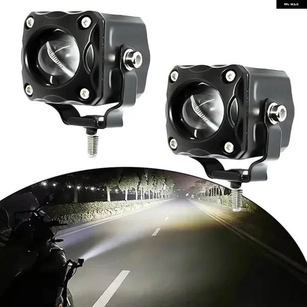 2個 汎用 オートバイ ヘッドライト 20W フォグランプ アウター LED補助 フォグランプ アセンブリ ドライビングランプ バイク スポットライト カスタム パーツ アクセサリーHigh-concerned chemical:NoneB...