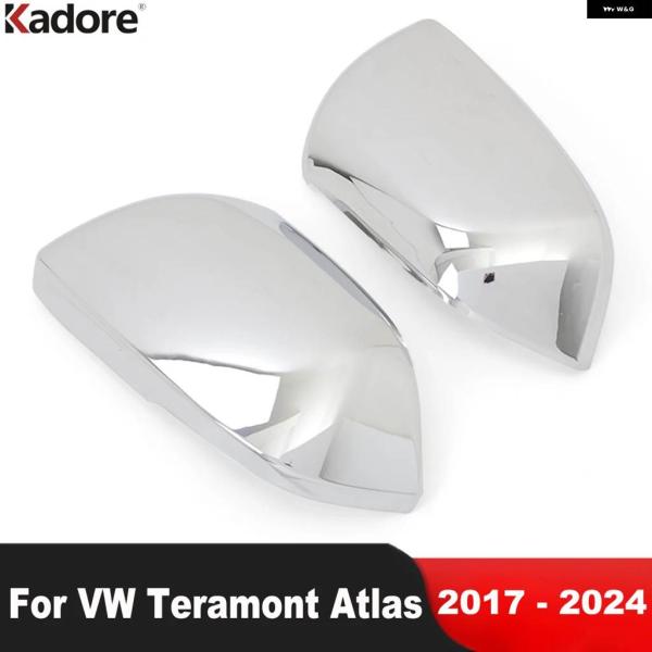 VOLKSWAGEN VW TERAMONT ATLAS 2017-2023 2024 クローム カーバックミラー カバー トリム サイドウィングミラー キャップ オーバーレイアクセサリー カスタム パーツ アクセサリーHigh-conce...