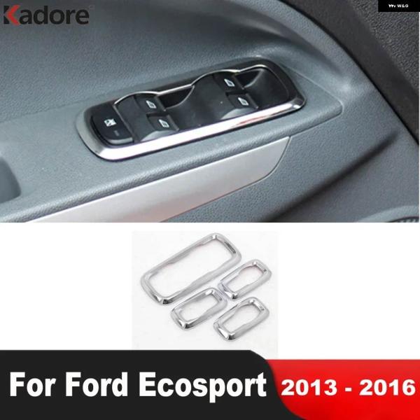 ドア アームレスト ウィンドウリフトスイッチ ボタン パネル カバー トリム フォード エコスポーツ2013-16 CHOME インテリア アクセサリー カスタム パーツ アクセサリーHigh-concerned chemical:None...