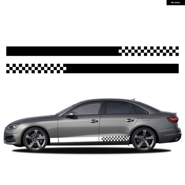 車ドアサイド ステッカー アウディ A4 B8 B9 B7 8W 8K 8E B6 B5 TYP8D AVANT QUATTRO アクセサリー オートスポーツ スタイリング デカール ビニールフィルム カスタム パーツ アクセサリーHigh...