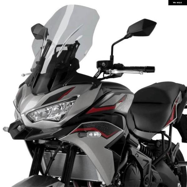 H: 80MM オートバイ ウィンドスクリーン スクリーンシールド ウィンドデフレクター カワサキ VERSYS KLE 650 LE650E KLE650 2022 2023 2024 カスタム パーツ アクセサリーHigh-concer...