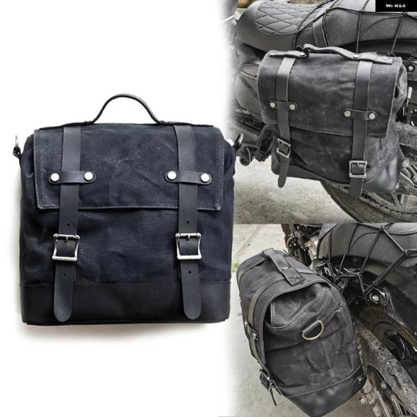レトロ機関車サイドバッグ 汎用 防水 サイドバッグ オートバイ キャンバスバッグナイト サドルバッグ カスタム パーツ アクセサリーHigh-concerned chemical:NoneSpecial Features:Versatile...