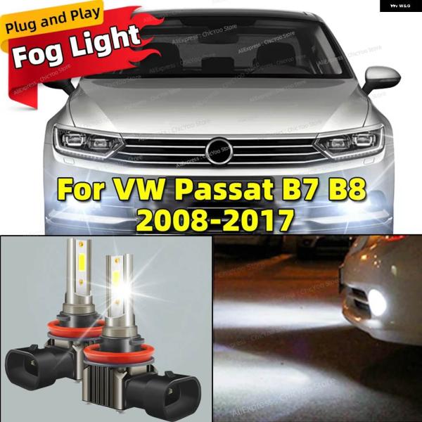フォルクスワーゲン VW パサート B7 B8 2008 - 15 2017 用 フロント フォグランプ LED バルブ 15000LM フォグランプ 6000K 2個 カスタム パーツ アクセサリーHigh-concerned chemi...