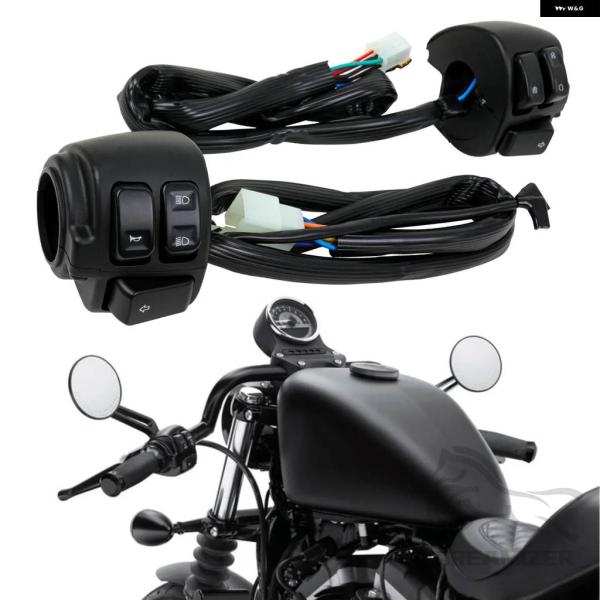 オートバイ 1インチ 25MM ハンドルバー コントロール スイッチ 配線 ハーネス ハーレー ソフテイル 1996-2012 ダイナ スポーツスター 883 1200 V-ROD用 カスタム パーツ アクセサリーHigh-concerne...