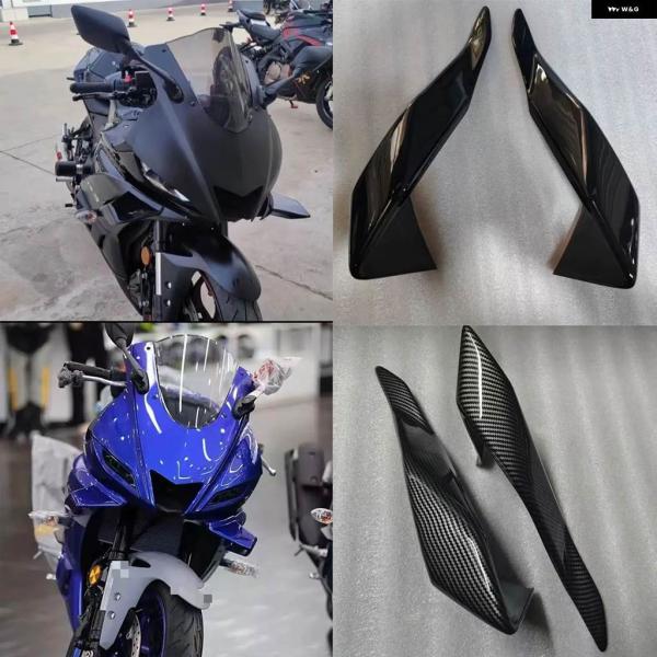 ヤマハ YZF R25 R3 2019 -2024 用 バイク ミラー ウィングレット エアロダイナミック ウインド サイドウィング スポイラー フェアリング フロント エア圧 フェアリング カスタム パーツ アクセサリーHigh-conc...