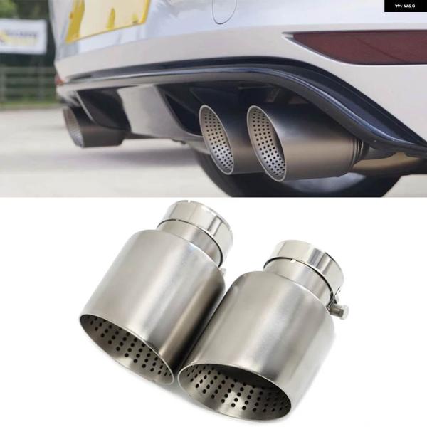 1個 マット ステンレス 車用エキゾーストチップ システム パイプ エキゾーストチップ VW GTI MK7 GOLF7 ノズル 60MM 63MM マフラーチップ カスタム パーツ アクセサリーHigh-concerned chemica...