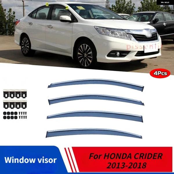 ホンダ クライダー 2013-2018用 ウィンドウバイザー ウェザーシールド ウィンドレインガード アウター トリム ドアバイザー ベント ES カスタム パーツ アクセサリーMATERIAL:PVC,METALHIGH-CONCERNE...