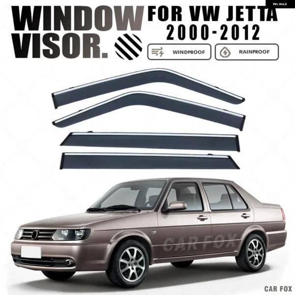 フォルクスワーゲン ジェッタ VA3 VS5 VS7ウィンドウバイザー ドアバイザー ベント ES ベントバイザー ステンレス ストリップ ウィンド ディフレクター カスタム パーツ アクセサリーMATERIAL:METALHIGH-CON...