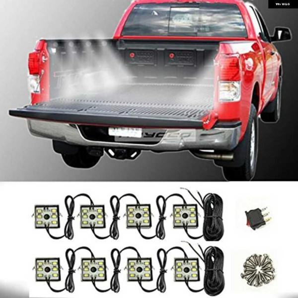 8個LED懐中電灯 ホワイトLED 汎用 トラック ベッド/リア ボックス ライトライト ピックアップ 48LED 日産 NP300 全ピックアップ トラック タイプ カスタム パーツ アクセサリーVoltage:12 V / 24 VSp...