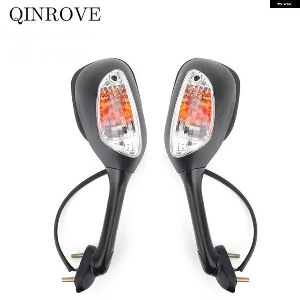 オートバイ バイク アクセサリー バックミラー スズキ GSXR GSX-R 600 750 1000 LED ウィンカーライト 付き ブラックガラスサイドミラー カスタム パーツ アクセサリーHign-concerned Chemical...