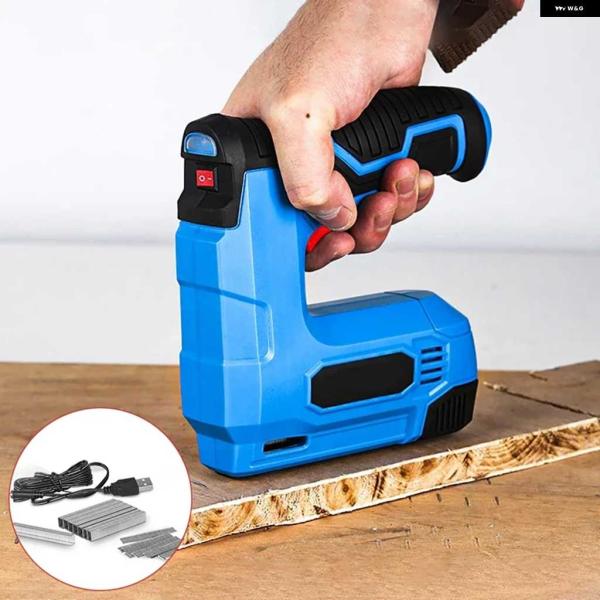 2IN1 電動ステープル ネイルガン コードレス ステープラーニードル 木材 ホーム DIY 紙 レザー USB充電式 ハウジング 所有者 室内 装飾 カスタム パーツ アクセサリーBattery Included:NoHign-conce...