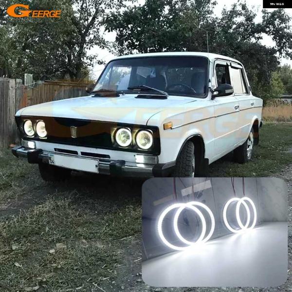 LADA VAZ 2106 1976 - 2000-06 デイライト 超高輝度 LED エンジェルアイキット ハローリング カスタム パーツ アクセサリーHign-concerned Chemical:NoneCertification:C...