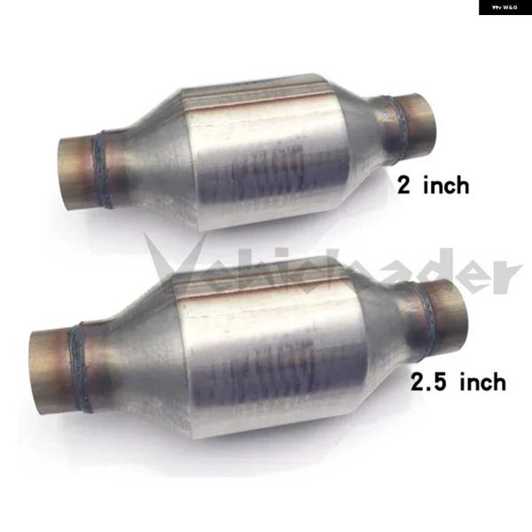 2インチ/2.5インチ 400 CPSI ハイフローレーシング EURO 1 汎用 触媒コンバーター セラミック基板付き 触媒長さ 25.8CM カスタム パーツ アクセサリーHign-concerned Chemical:NoneMate...
