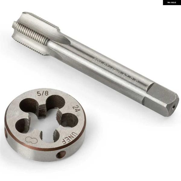 高スピード鋼 銃器用タップとダイスセット 5.8-24 5/8インチ X 24 スレッド/インチ OD 1.5インチ 38MM UNF HSS ねじ切り 銃器用 カスタム パーツ アクセサリーHign-concerned Chemical:...