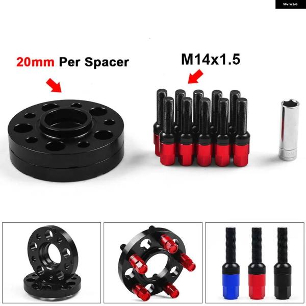 20MM 66.6MM 5X112MM ハブセントリックボアホイール スペーサー M14X1.5 テーパーボルト アウディ Q5 SQ5 ボールボルト TT102128 カスタム パーツ アクセサリーHign-concerned Chemi...