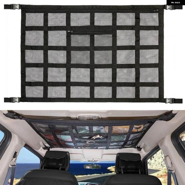 SUV 車用 天井 通気性 メッシュ 収納 ネット ポケット 車用 ルーフバッグ 内装 カーゴネットバッグ 自動 収納 内装アクセサリー カスタム パーツ アクセサリーHigh-concerned chemical:NoneType:Roo...