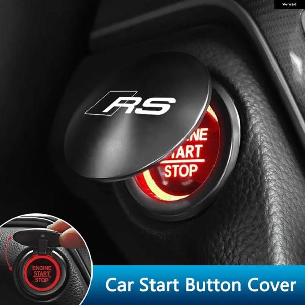 アウディ RS5 RS6 AIROAD A3 Q5 Q7 Q3 A4 A6 A5 A1 A8 Q8 Q2 A7 QUAT用 車用ワンクリックスタート ボタン カバー 内装 装飾 カスタム パーツ アクセサリーHigh-concerned c...