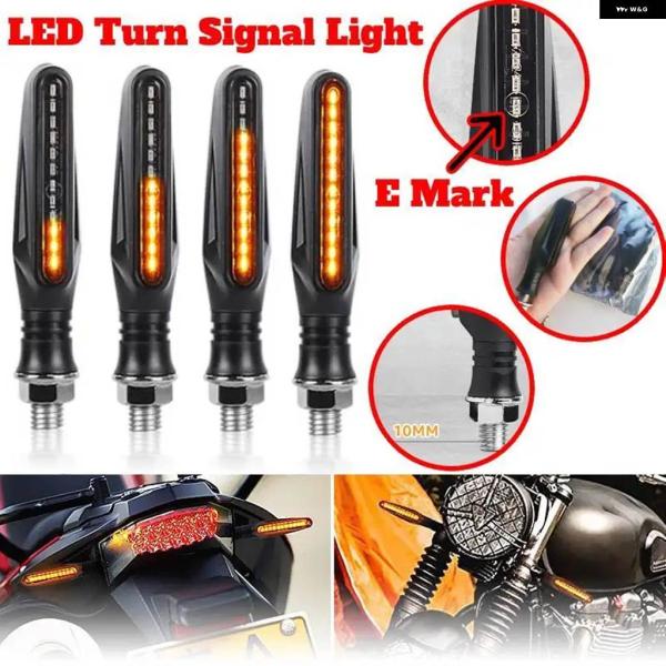 オートバイ LED ウィンカー 点滅リアテール ブレーキ フラッシャー ライト ストップ シグナル ライト オートバイ DRL ランプ カスタム パーツ アクセサリーBattery Included:NoHigh-concerned che...