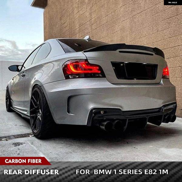 BMW E82 1シリーズ 1M クーペ 2ドア 2011 2012 2013用 リア バンパー ディフューザー リップスポイラー リア バンパー ガード カーボン/FRP カスタム パーツ アクセサリーHigh-concerned che...