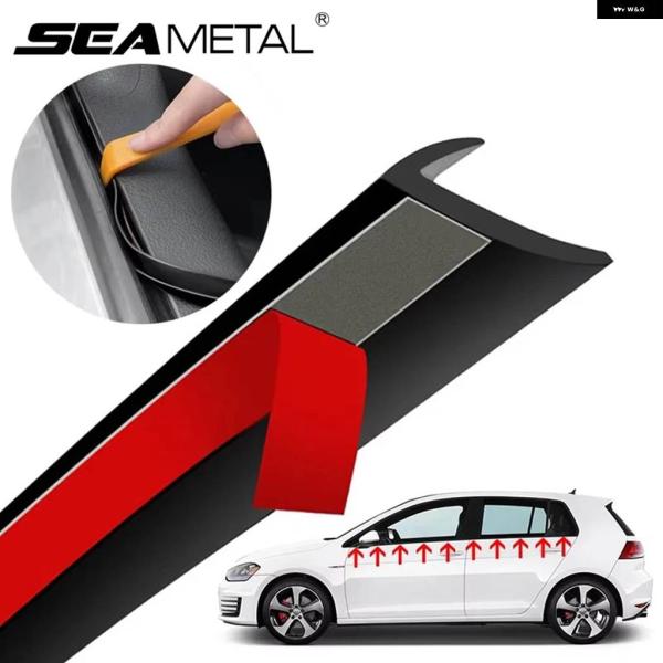 ドアウィンドウシールストリップゴム製サイドウィンドウギャップ フィラー ウェザーストリップノイズ遮断V字型 プロテクター ストリップ カスタム パーツ アクセサリーHigh-concerned chemical:NoneSpecial Fe...