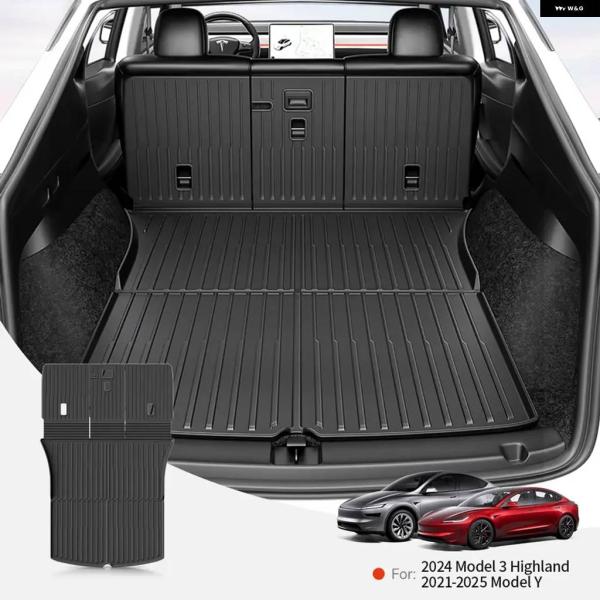 YZ テスラ モデル3 Y HIGHLAND JUNIPER 2021- オールインワン TPE トランク マット ラゲッジマット 4シーズン 防水 滑り止め カスタム パーツ アクセサリーHigh-concerned chemical:N...