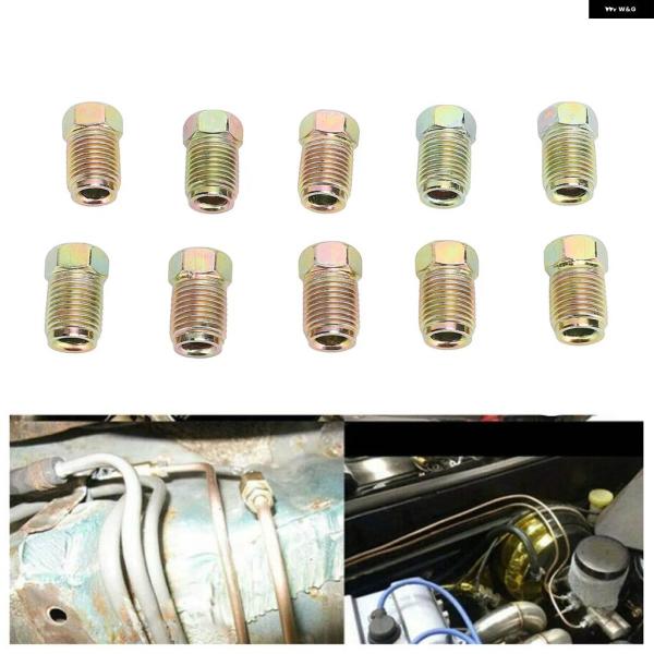 10個ブレーキライン継手 3/8インチネジ M10X1.0メートル 法ブレーキライン逆フレア継手 3/16インチブレーキライン チューブ 用 カスタム パーツ アクセサリーHigh-concerned chemical:NoneSpecia...