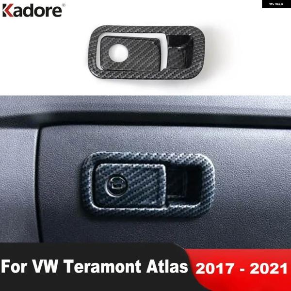 フォルクスワーゲン VW テラモント アトラス 2017-2019 用 - 21 カーボンカー 収納 グローブ ボックス ハンドルカバー トリム インテリア カスタム パーツ アクセサリーHigh-concerned chemical:No...