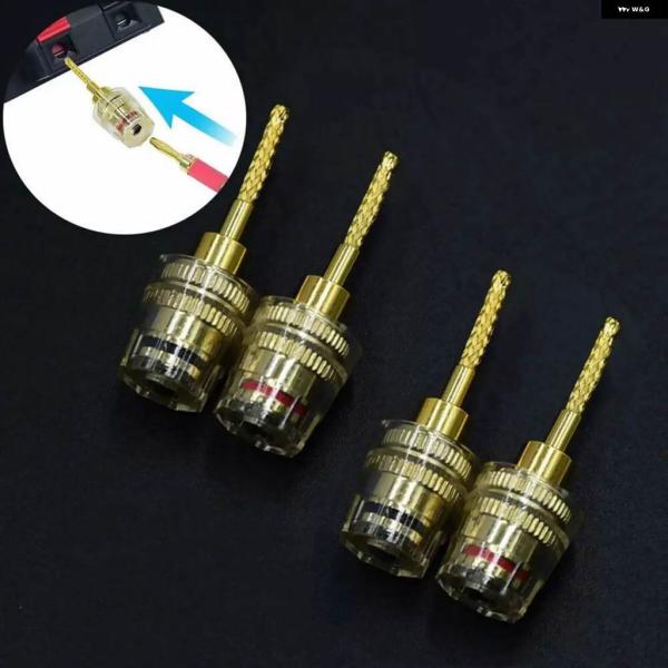 24K金メッキアダプタプラグ 4MMバナナプラグソケット 2MMピン スピーカー ケーブル 純銅端子接続部品 カスタム パーツ アクセサリーHigh-concerned chemical:NoneMain Material:CRYSTALC...