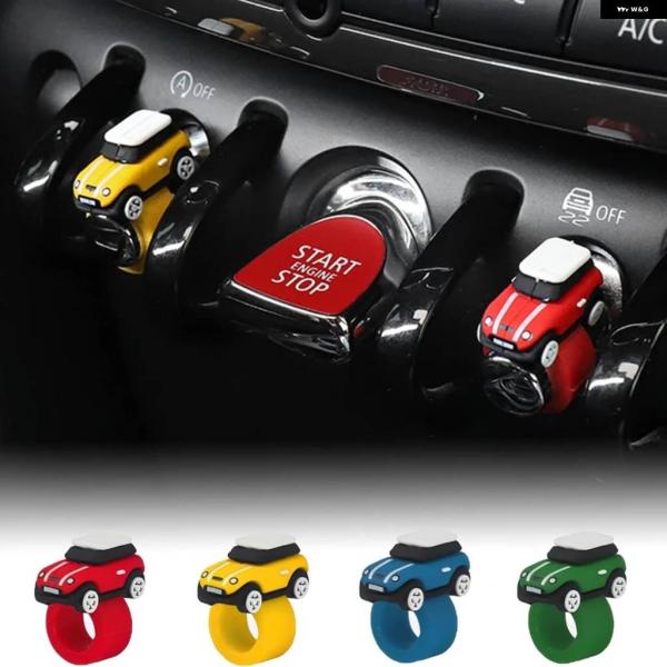 4個 車 エンジン スタートストップ ボタン カバー ミニクーパー F54 F55 F56 F57 F60 シリコン 車スタート ボタン 円形 車 カスタム パーツ アクセサリーHigh-concerned chemical:NoneOri...