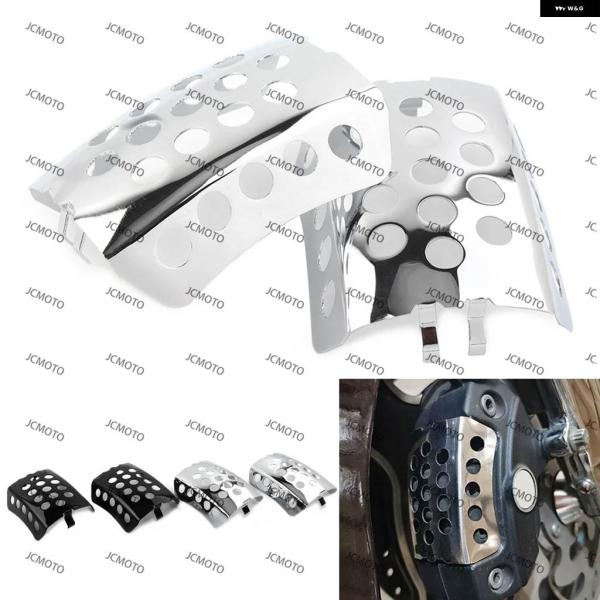 ハーレー デイビジョン CVO ロード エレクトラ グライド ツーリング 2008-2021 ブラック/クローム バイク キャリパー スクリーンインサートガードカバー 1ペア カスタム パーツ アクセサリーProtective parts:...